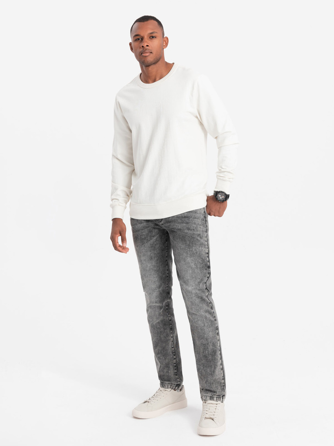 Spodnie męskie jeansowe STRAIGHT LEG - szare V4 OM-PADP-0133 - Sklep Ombre